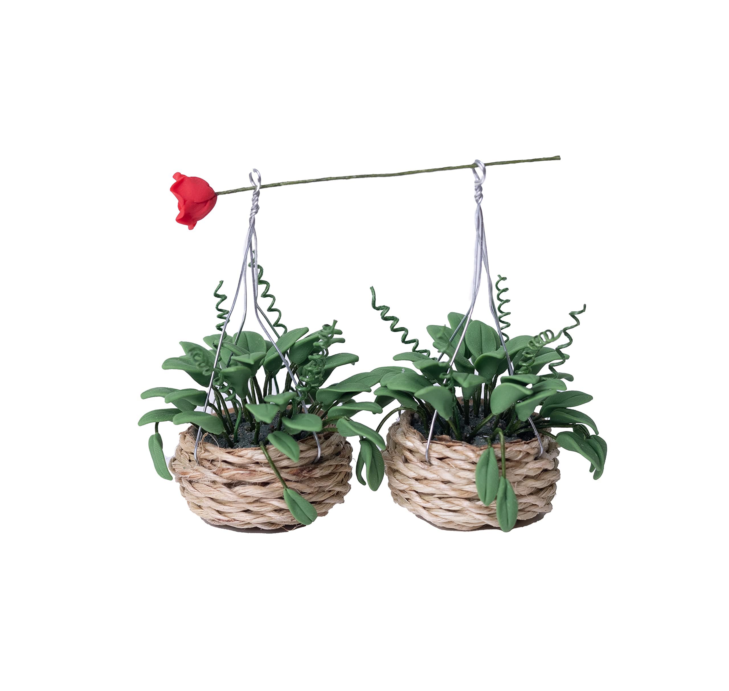 Taponukea Miniature Dollhouse Plants Dollhouse Furniture and Accessories Hanging Plant Pot Model 1 12 Scale