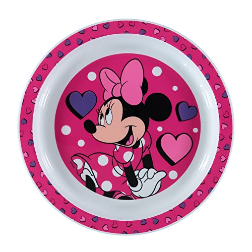 Minnie Mouse Dinner Set Box with Plate, Bowl, and Spill-Free Training Cup For Kids - Cute and Fun Disney Baby BPA Free Plastic Dinnerware Set Featuring Minnie Mouse for Boys and Girls - 3 Pieces Set