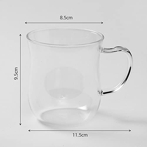 Coffee Glass Mug Cup Clear with Handle for Hot Beverage Home Cafe Elegance 12oz 350ml TPBD102870