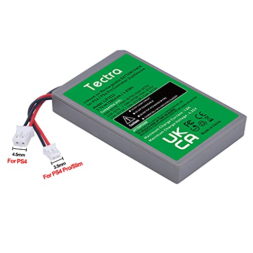 Tectra 2-Pack LIP1522 Battery for Sony Playstation 4 PS4 Slim Pro Dualshock 4 CUH-ZCT1E CUH-ZCT1H CUH-ZCT1U CUH-ZCT2 CUH-ZCT2U Wireless Controller (Big and Small Plug)