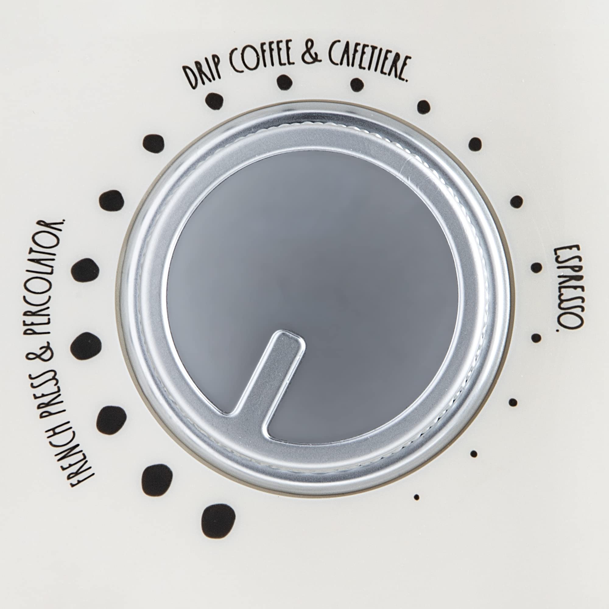 Coffee Grinder, Electric Burr Coffee Grinder, Grinder for Coffee, French Press, Espresso, and Drip Coffee 18 Grinding Settings, Electric Coffee Grinder Labeled "GRIND" in Cream by Rae Dunn