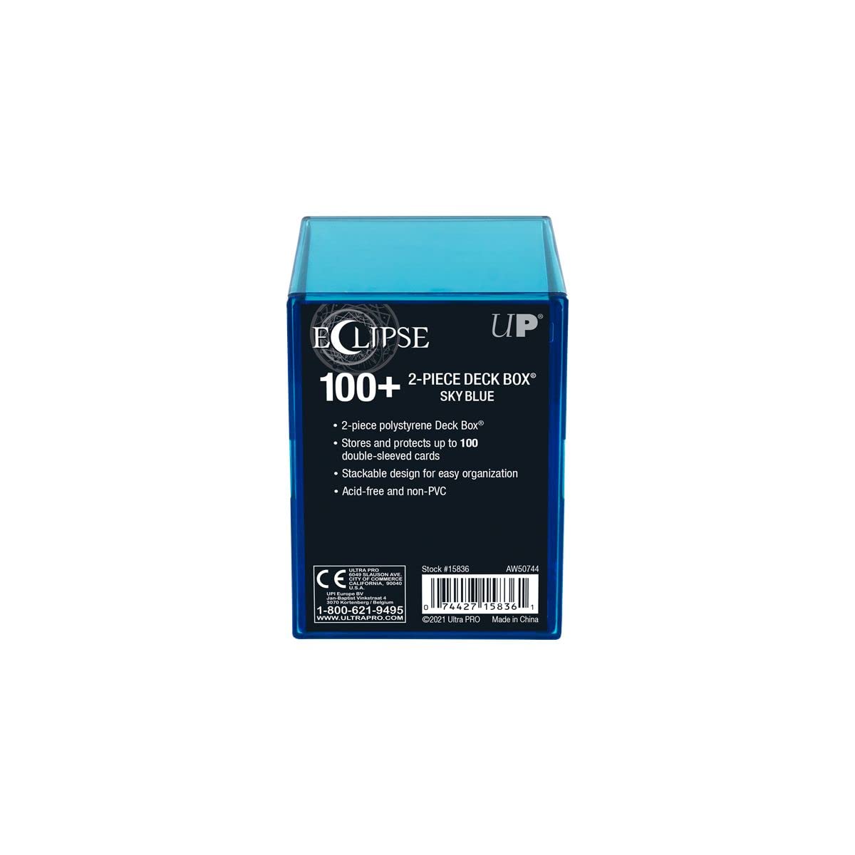 Ultra Pro Eclipse 2-Piece Deck Box: Sky Blue - For Pokemon game, MTG, Baseball, Basketball, Football card and other Trading Cards or Board Games storage