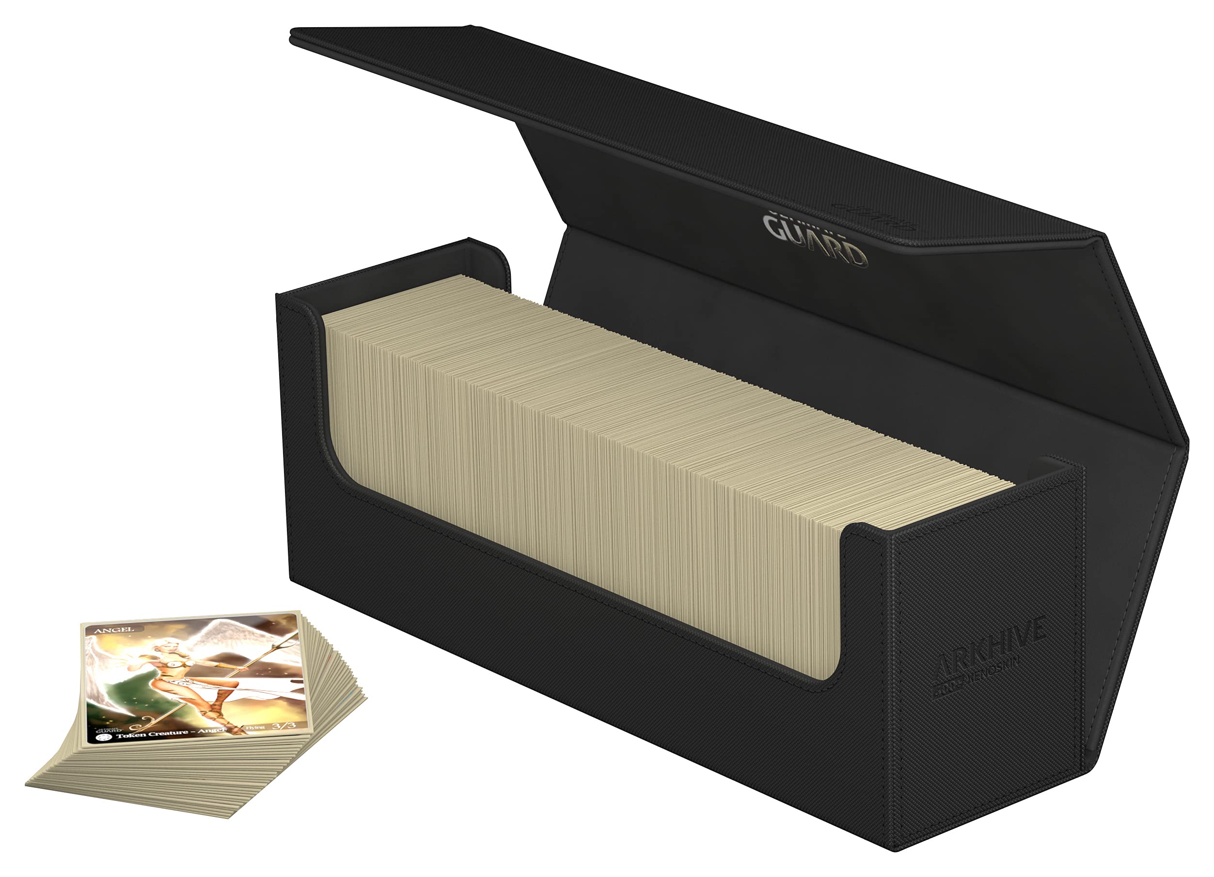 Ultimate Guard Arkhive 400+, Deck Case for 400 Double-Sleeved TCG Cards, Black, Compatible with Boulders, Magnetic Closure & Microfiber Inner Lining