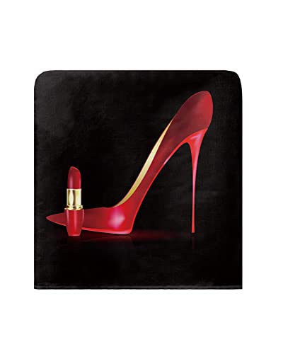 Maliyand Chair Back Cover, Red Lipstick High Heel Shose Black Chair Covers Removable Chair Protector Slipcover for Dining Room, Kitchen, Restaurant, Set of 6
