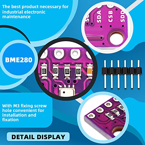 DaFuRui 5Pack GY-BMP280-3.3 Atmospheric Pressure Sensor Temperature Sensor Breakout Compatible for Arduino