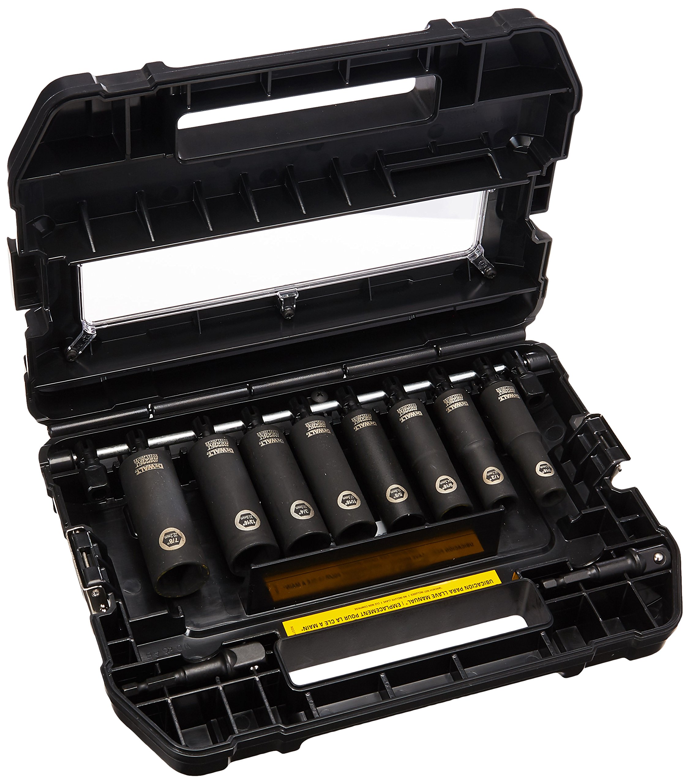 DEWALT 20V MAX XR 1/2" High Torque Impact Wrench, Cordless (DCF899B) Impact Socket Set, SAE, 1/2-Inch, 10-Piece (DW22812)