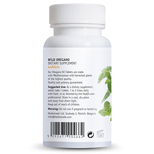 Teliaoils Wild Oregano Tablets from Oregano with Over 85% Carvacrol. Ideal to Boost The Immune System. Powerful antioxidant