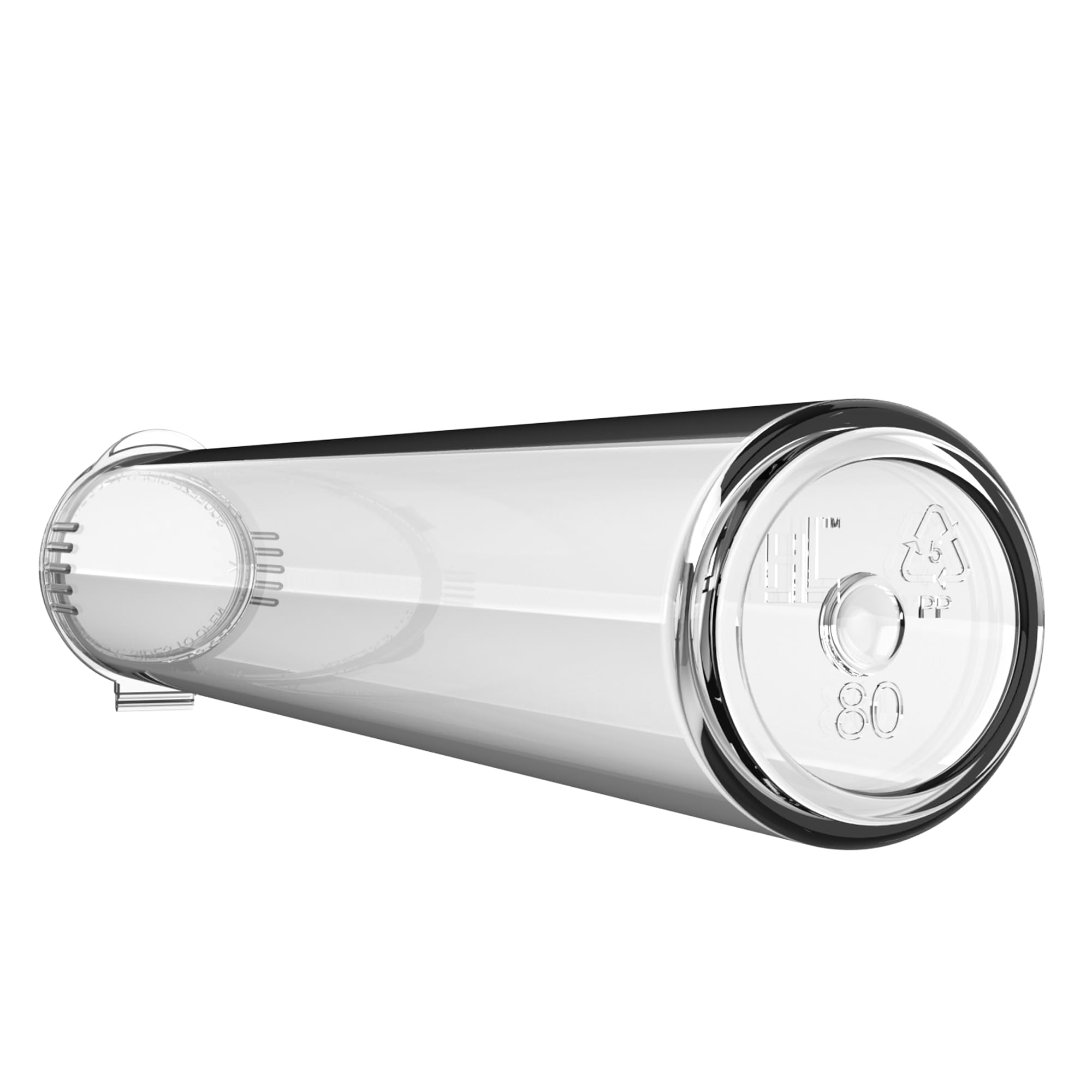 Dragon Chewer 80mm CR Premium Plastic Packaging Pop Top Tubes β Bulk Child Resistant Travel Holder Vial Sample Containers Mini Storage Strong Seal Squeeze Cap β 1,150 Qty (Clear)