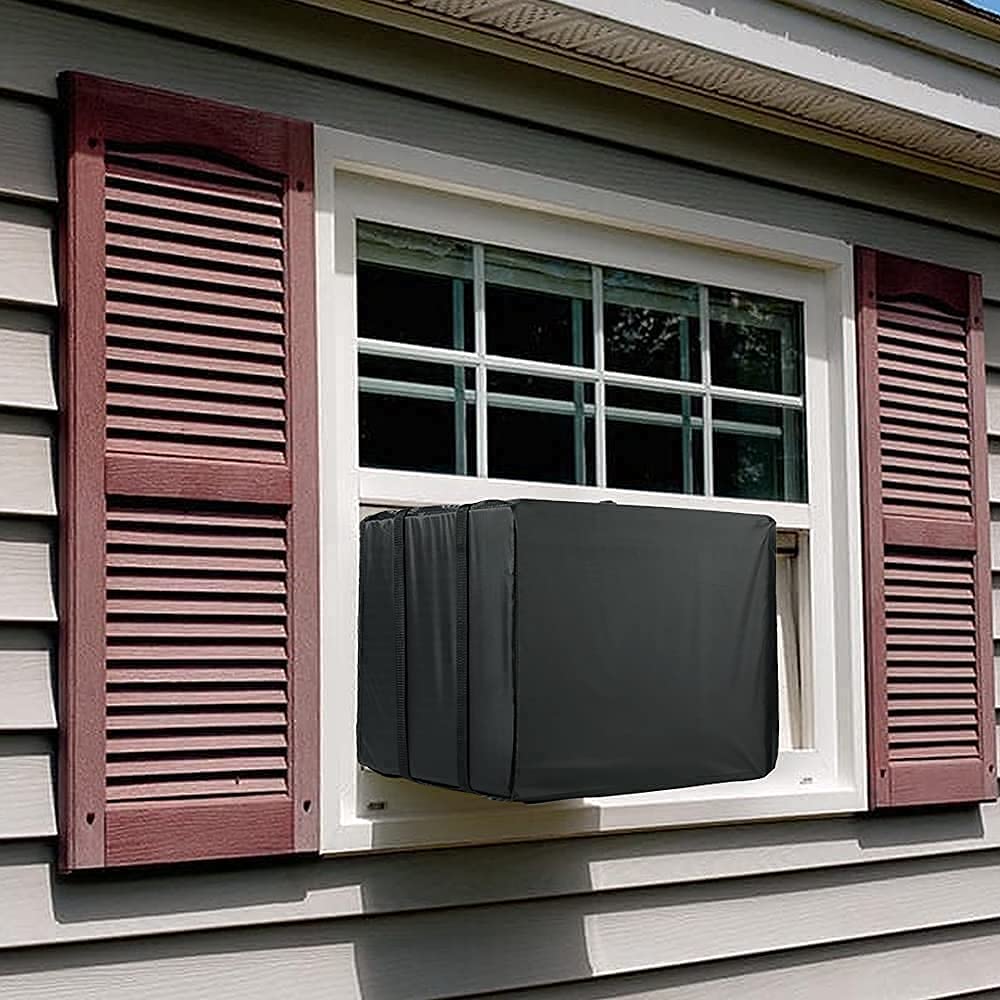 Zomia Window Air Conditioner Covers for Outside Units, Window AC Cover Outdoor Waterproof -21.5"W x 16"D x 15"H Inches Black