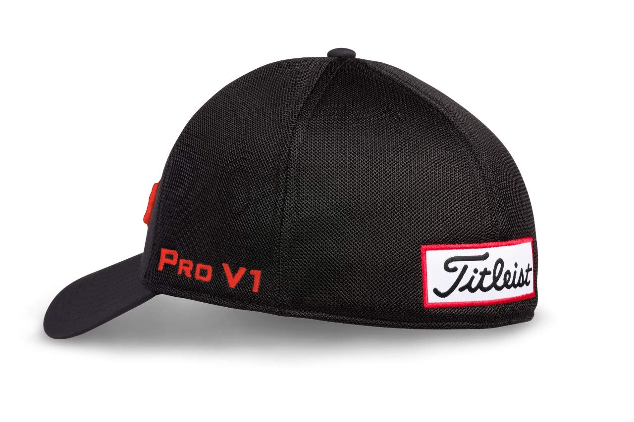 Titleist Tour Sports Mesh Hat Staff Collection - 06 Black/RED - L/XL