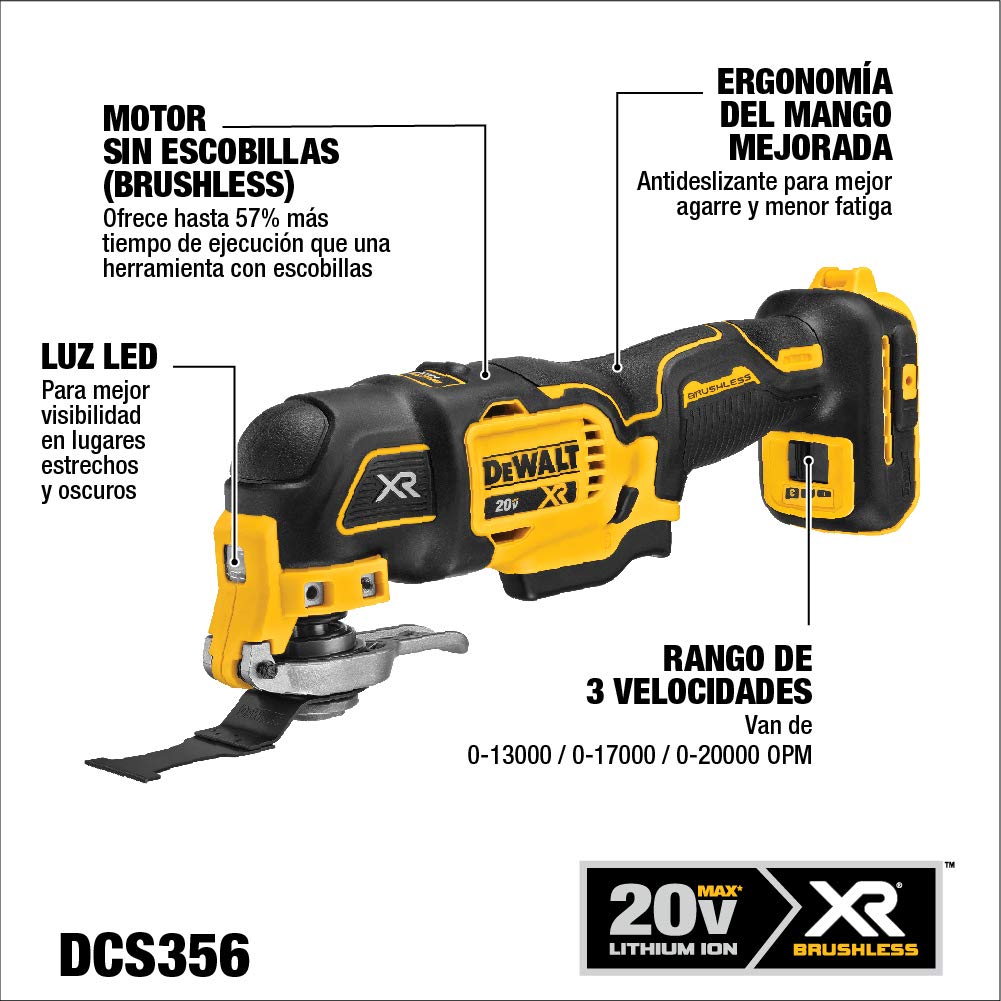DEWALT 20V Max XR Oscillating Multi-Tool Bundle with 5 Piece Oscillating Tool Blades Kit