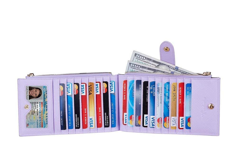 Travelambo Womens Multi Card Case Wallet & Leather Squeeze Coin Purse