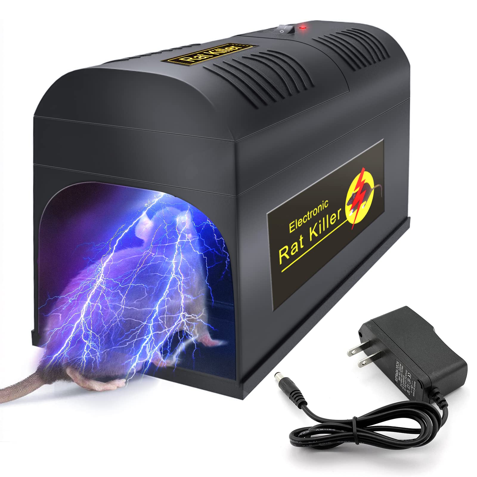 Electric Rat Trap - Humane Mouse Traps Indoor for Homes, Instantly Kill Rodent Zapper with Powerful Voltage, Works for Mice Rats Chipmunks Squirrels