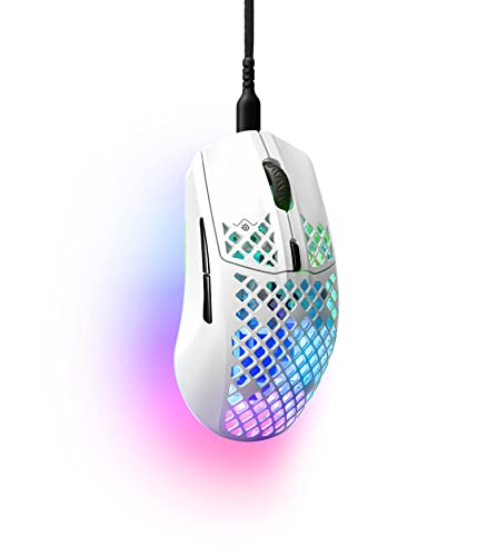 SteelSeries Aerox 3 - Super Light Gaming Mouse - 8,500 CPI TrueMove Core Optical Sensor - Ultra-Lightweight 59g Water Resistant Design - Universal USB-C connectivity - Snow (Renewed)