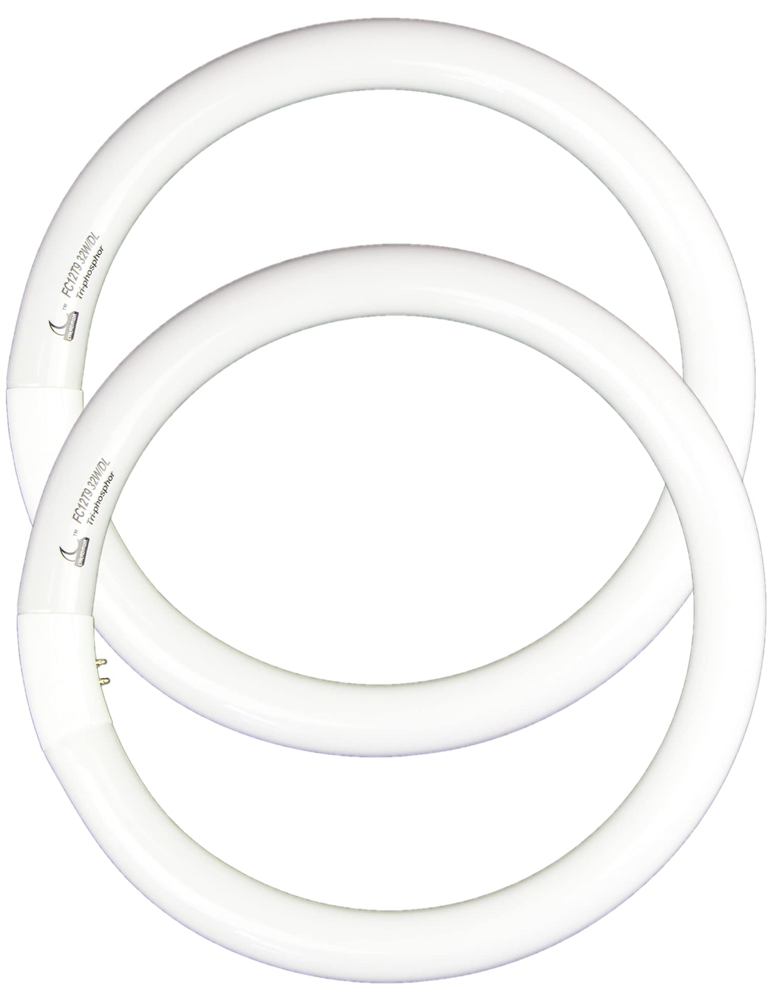 CHKADAWA FC12T9/DL 12 Inch T9 32W Fluorescent Circular Light Bulb, Tri-Phosphor Daylight Bulb 6500K 2100 Lumens 16000 Hours, G10q 4 Pin Base, 2 Pack