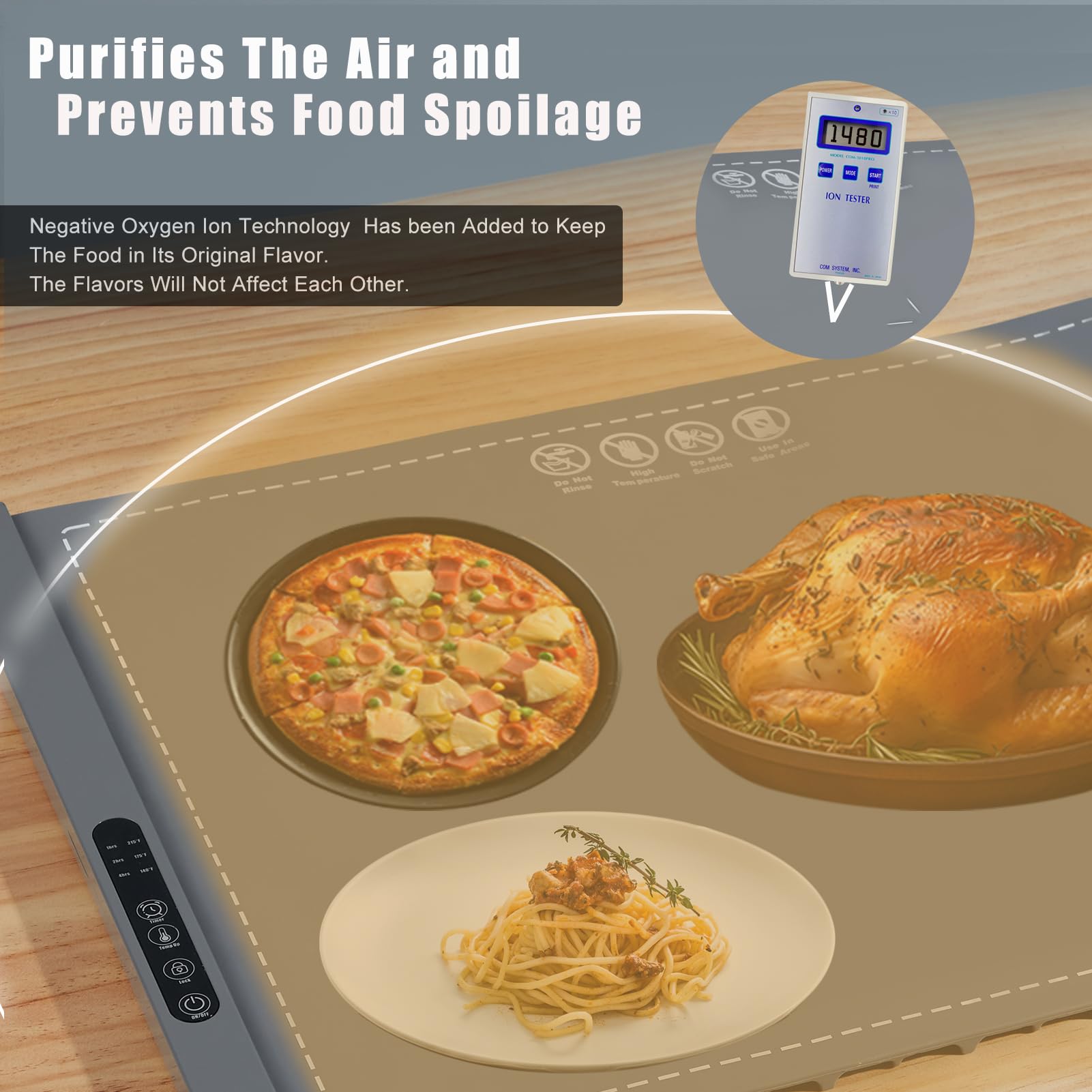 Electric Warming Tray, Warming Mat for Food,Portable Premium Silicone Electric Heating Tray with Auto Shut-Off and Lock for Parties Buffet
