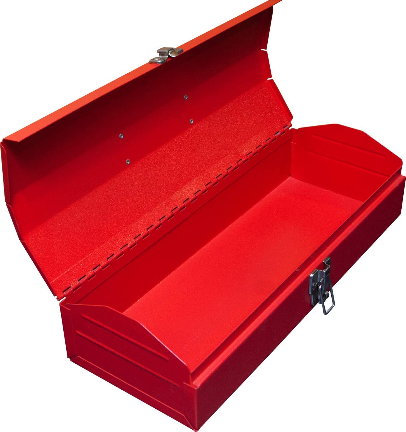 BIG RED TB101 Torin 19" Hip Roof Style Portable Steel Tool Box with Metal Latch Closure and Removable Storage Tray, Red, 19.1" x 6.1" x 6.5"