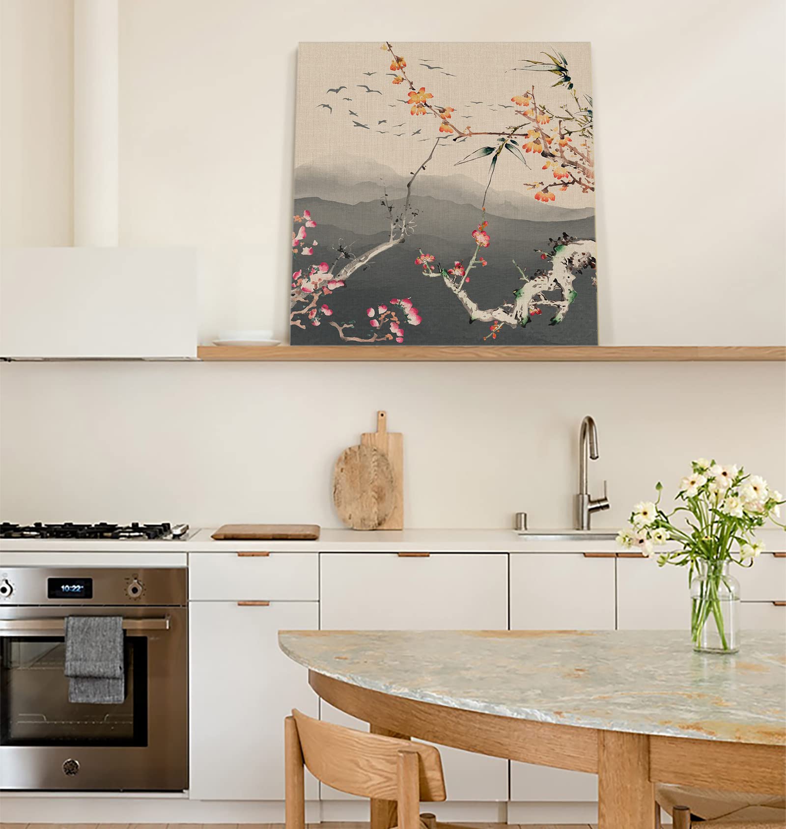 Canvas Wall Art Pictures on Canvas Oil Painting Art with Framed for Home Decorations Chinese Painting (12'' x 12'' x 1 Panel)