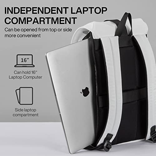 Mixi Travel Laptop Backpack for Women & Men Carry On Backpack fits 16'' Laptop, Waterproof Lightweight Casual Hiking Weekender Bags Rucksack,17 Inch, Interstellar White