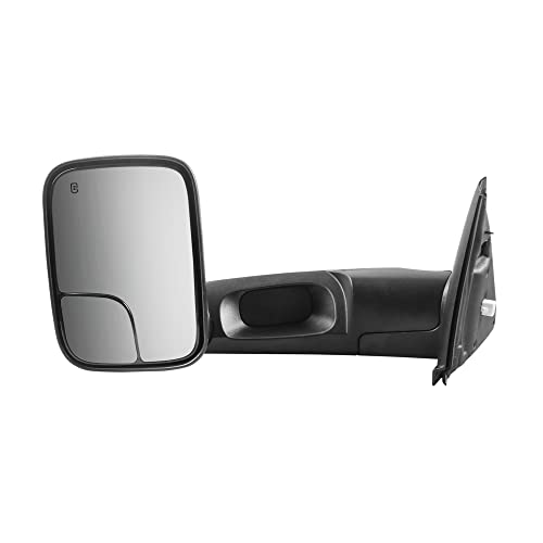 Power Heated Side View Mirror for Left (Driver Side) LH For 2003-2009 Dodge Ram 2500 For 2003-2010 Dodge Ram 3500 For 2002-2010 Dodge Ram 1500 Manual Towing Rearview Mirror