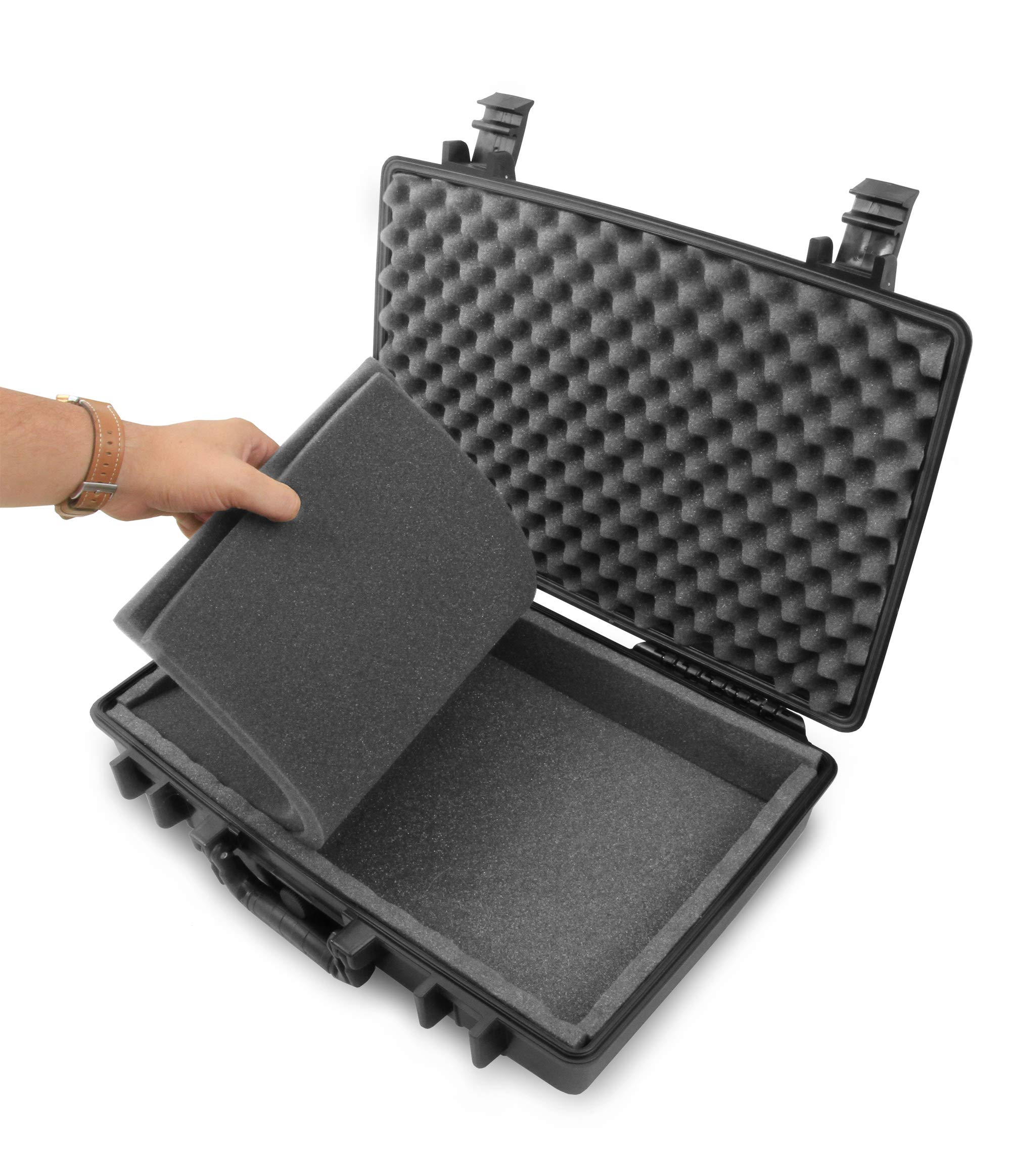 Casematix Waterproof Mixer Carry Case Compatible with Rode Rodecaster Pro Podcast Production Studio and Adapter - Hard Carry Case With Padded Foam
