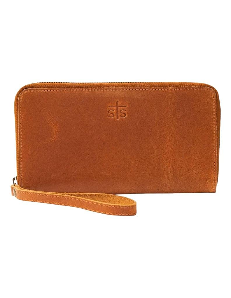 STS Ranchwear Basic Bliss Audio Wallet Distressed Brown Leather One Size