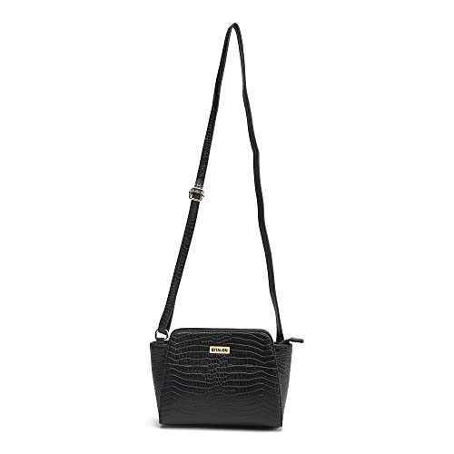 Crossbody Bags for Women-Small Vintage Leather Multi Pocket Shoulder Sling Womens Purses and Handbags (Black-3)