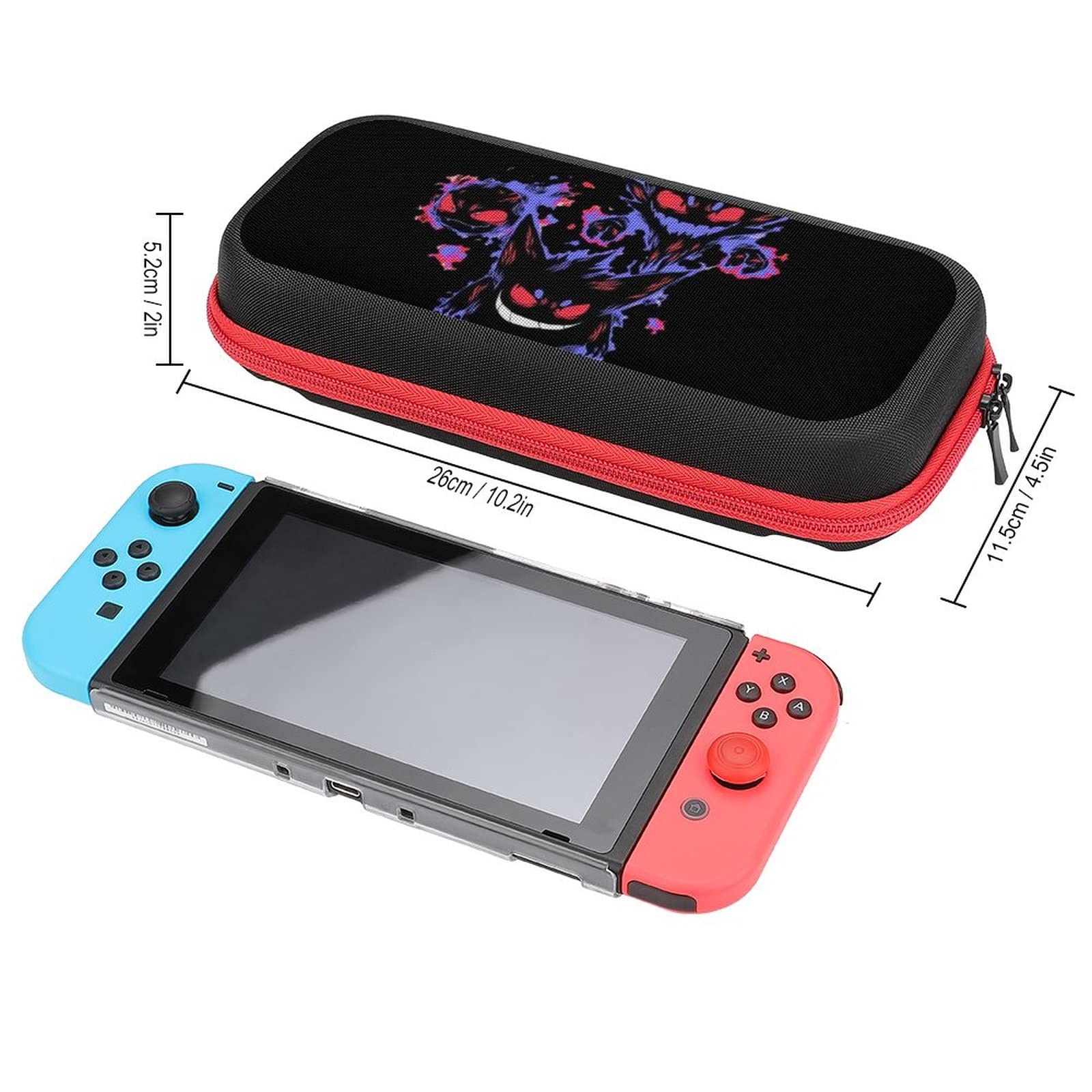 Switch Carrying Case for Nintendo Switch,Ghost Ink 20 Game Cartridges Hard Shell Travel Switch Pouch for Console & AccessoriesFit Original Charger AC Adapter