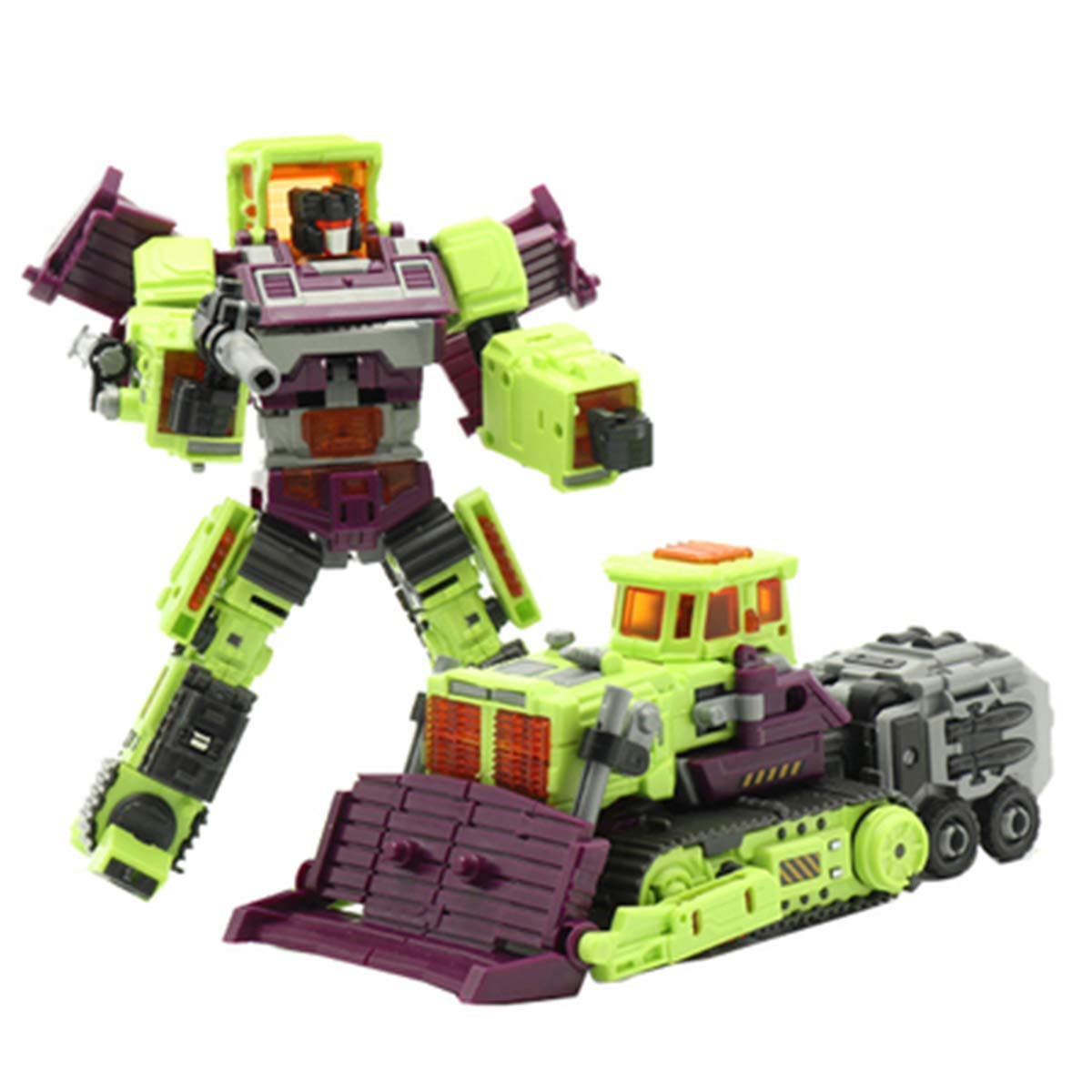 NBK Deformation Oversize Toys Robot Devastator Engineering Combiner 6 in 1 Action Figure Car Truck Model Gift for Kids Boys (Green)