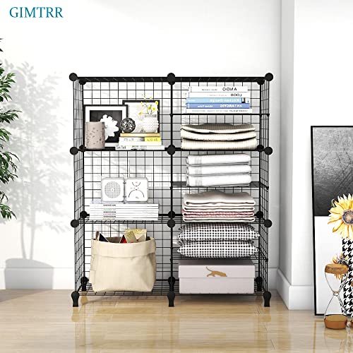 GIMTRR Closet Organizers and Storage, 3 * 6 Cubes Metal Wire Storage Shelf, Modular Cabinet Portable Bookcase for Bedroom, Bathroom, Office, Black