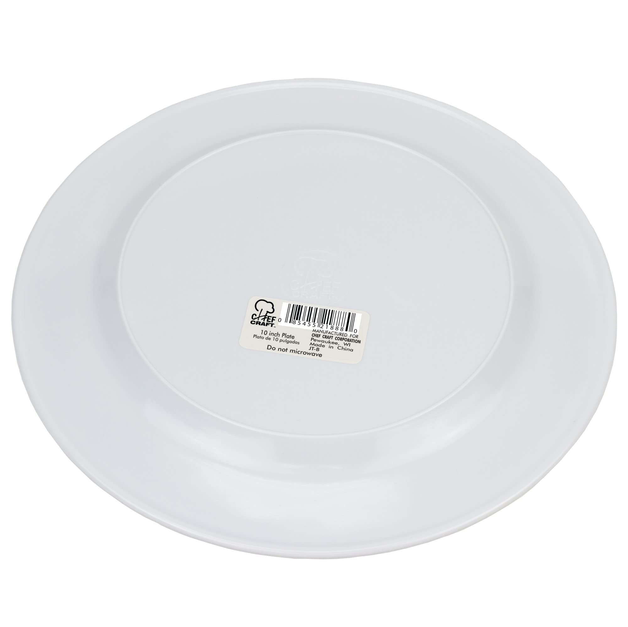 Chef Craft Classic Dessert Plate, 10 Inches In Diameter, White