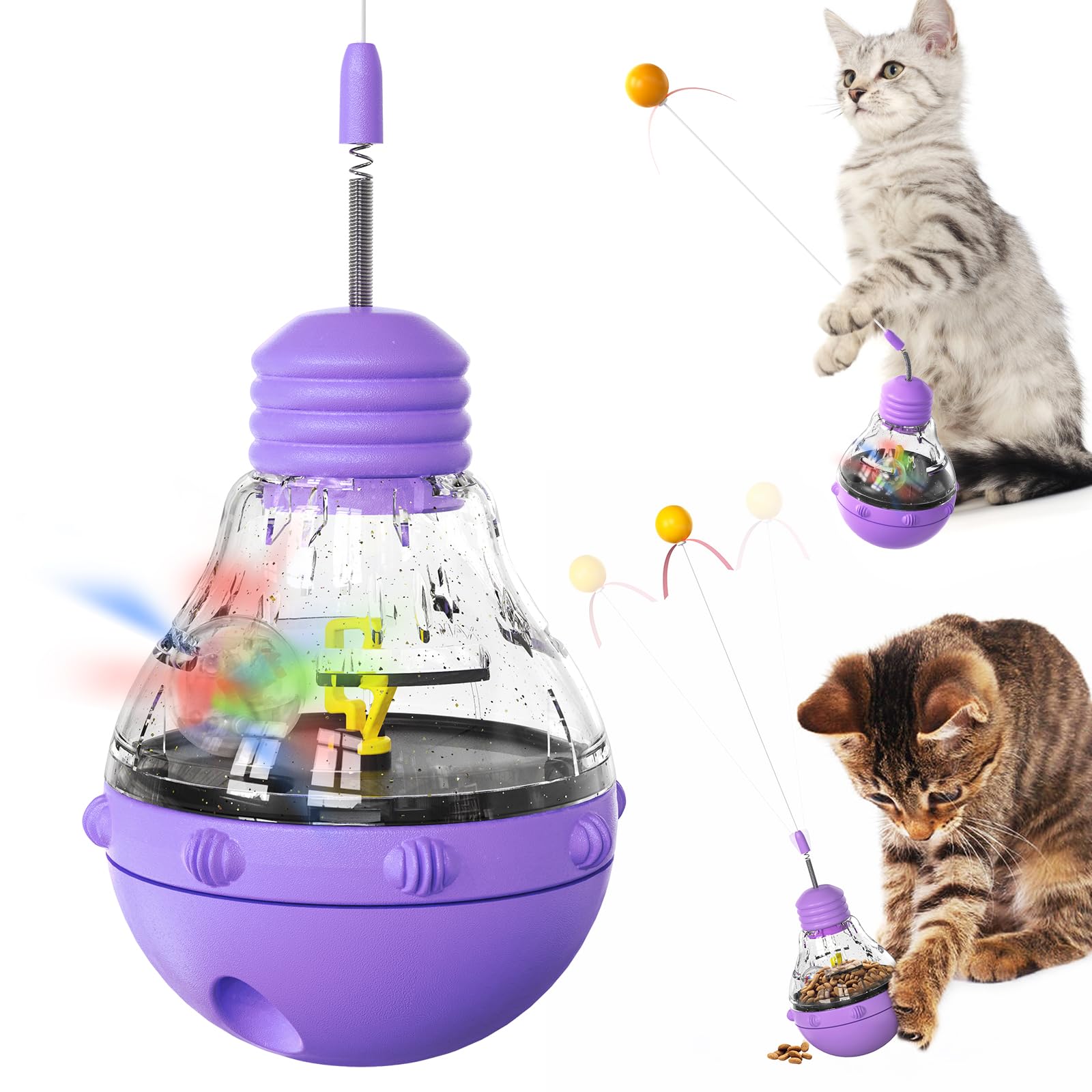 FuFuPet Interactive Cat Toy - Treat Dispenser and Puzzle Ball for Engaging Playtime (Pink)