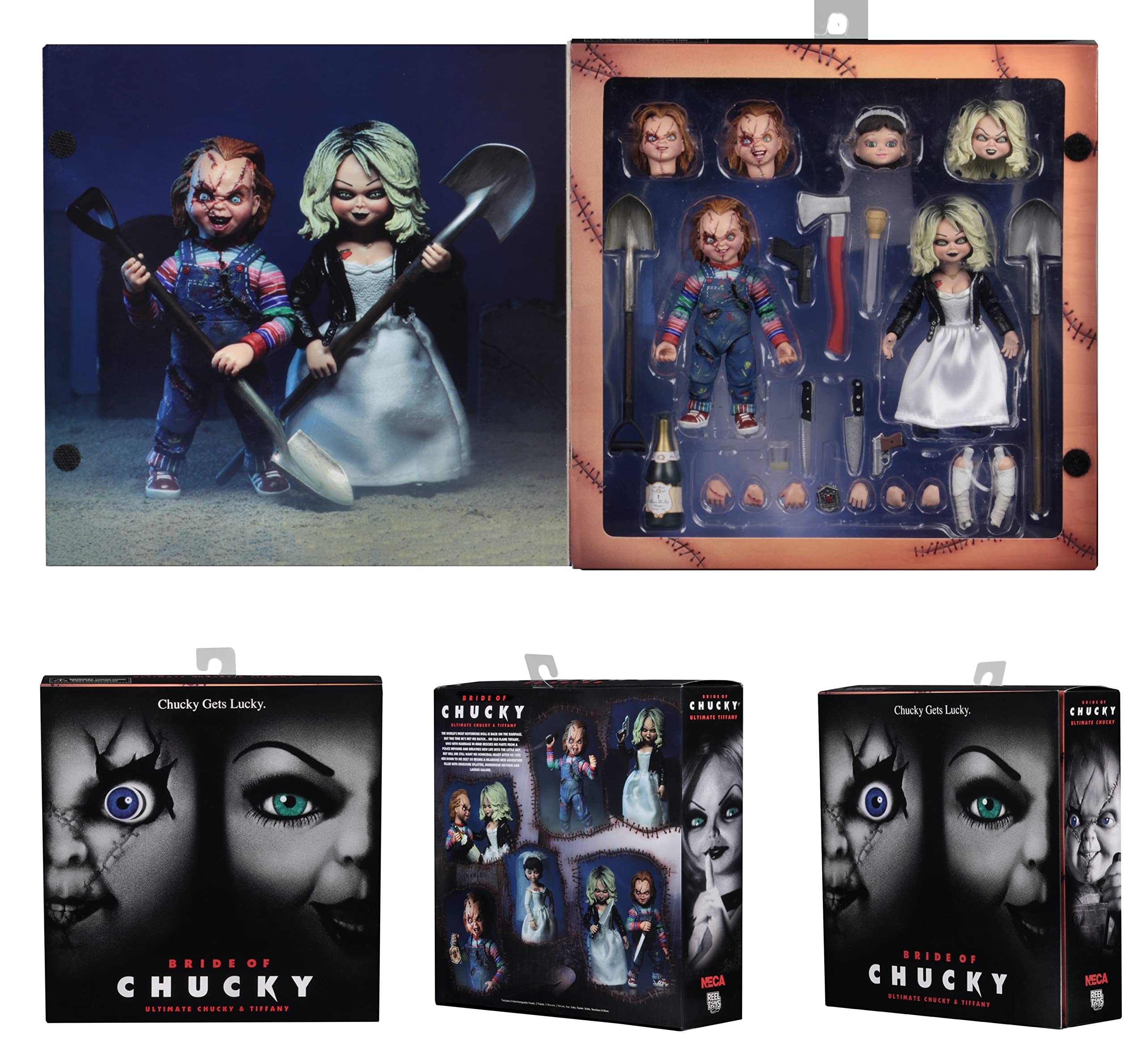NECA - Bride of Chucky - 7" Scale Action Figure - Ultimate Chucky & Tiffany 2-Pack