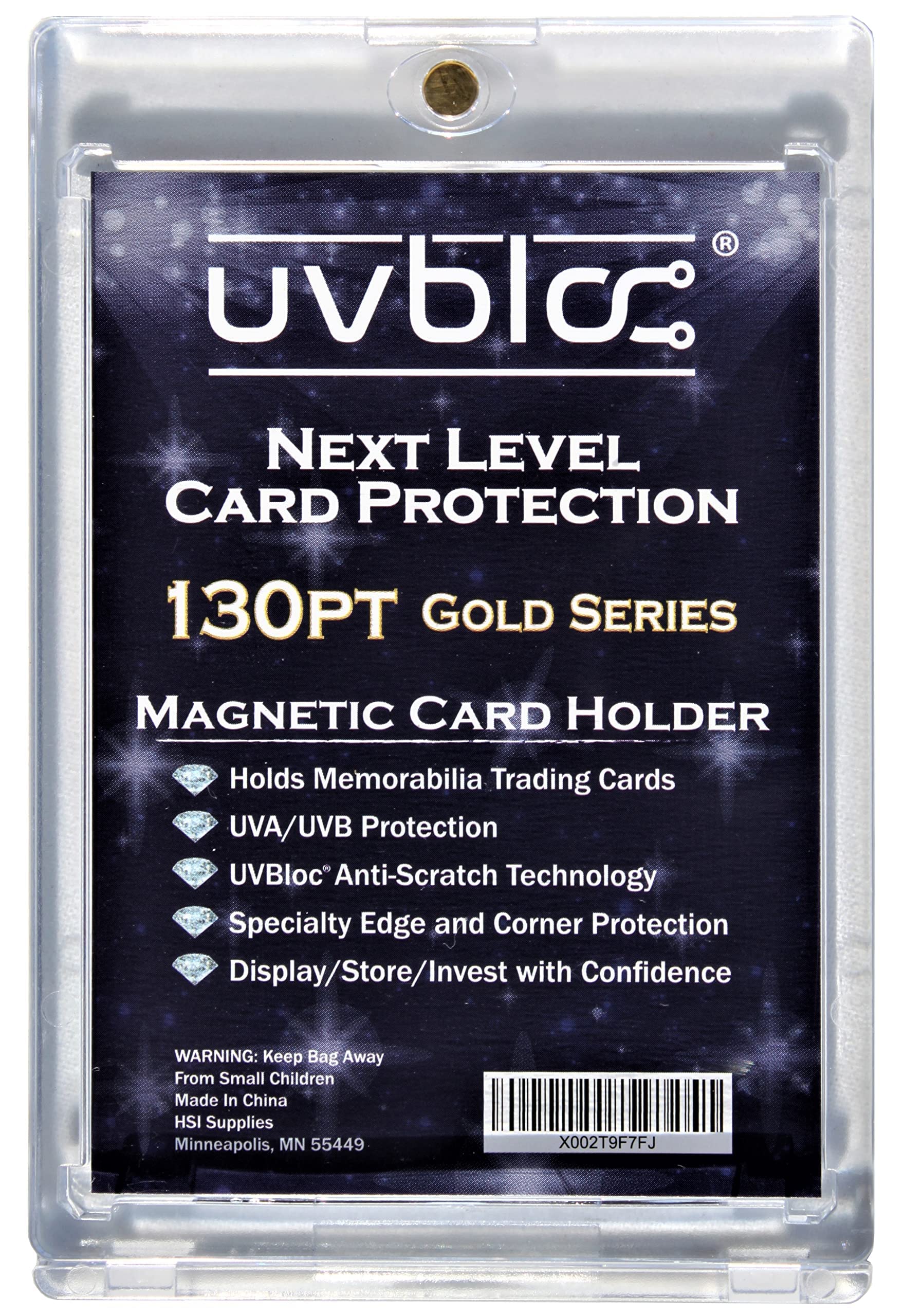 UVBLOC One Touch Card Holder 130pt Magnetic Baseball Jersey Patch Pro Protectors Sleeves Cases for Trading Football Sports Cards