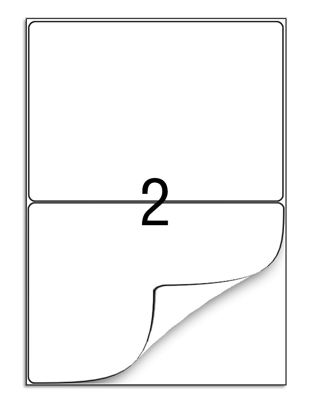 BESTEASY 200 Round Corner Half Sheet Self Adhesive Shipping Labels for Laser and Ink Jet Printers, White Blank (100 Sheets, 200 Labels)