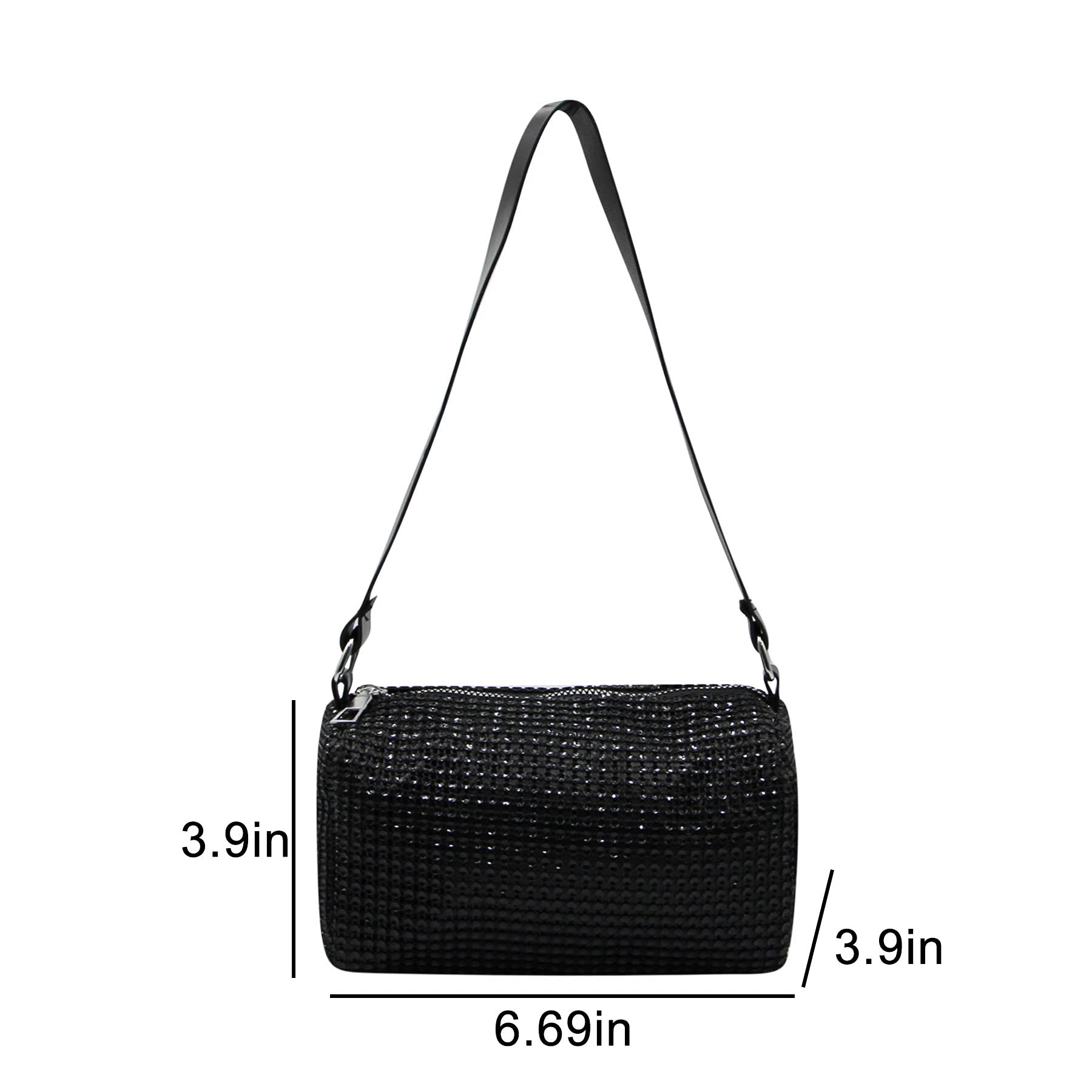 RARITYUS Women Crystals Sparkling Glitter Evening Clutch Handbag Mini Top Handle Purse with Chain for Party Wedding Prom