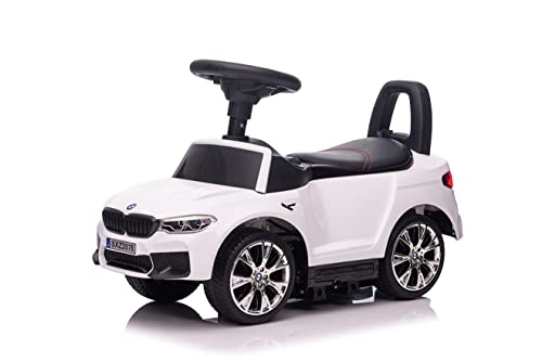 Best Ride On Cars BMW 4 in 1 Battery Powered Push Car, White, Large