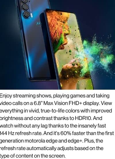 Motorola Moto Edge 5G UW 256gb Nebula Blue for Verizon (Renewed)