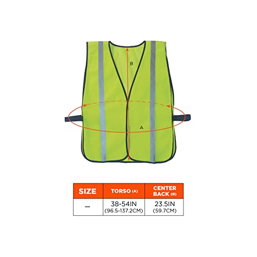 Ergodyne Safety 1-pack Non Certified Standard Vest, Lime, One Size US