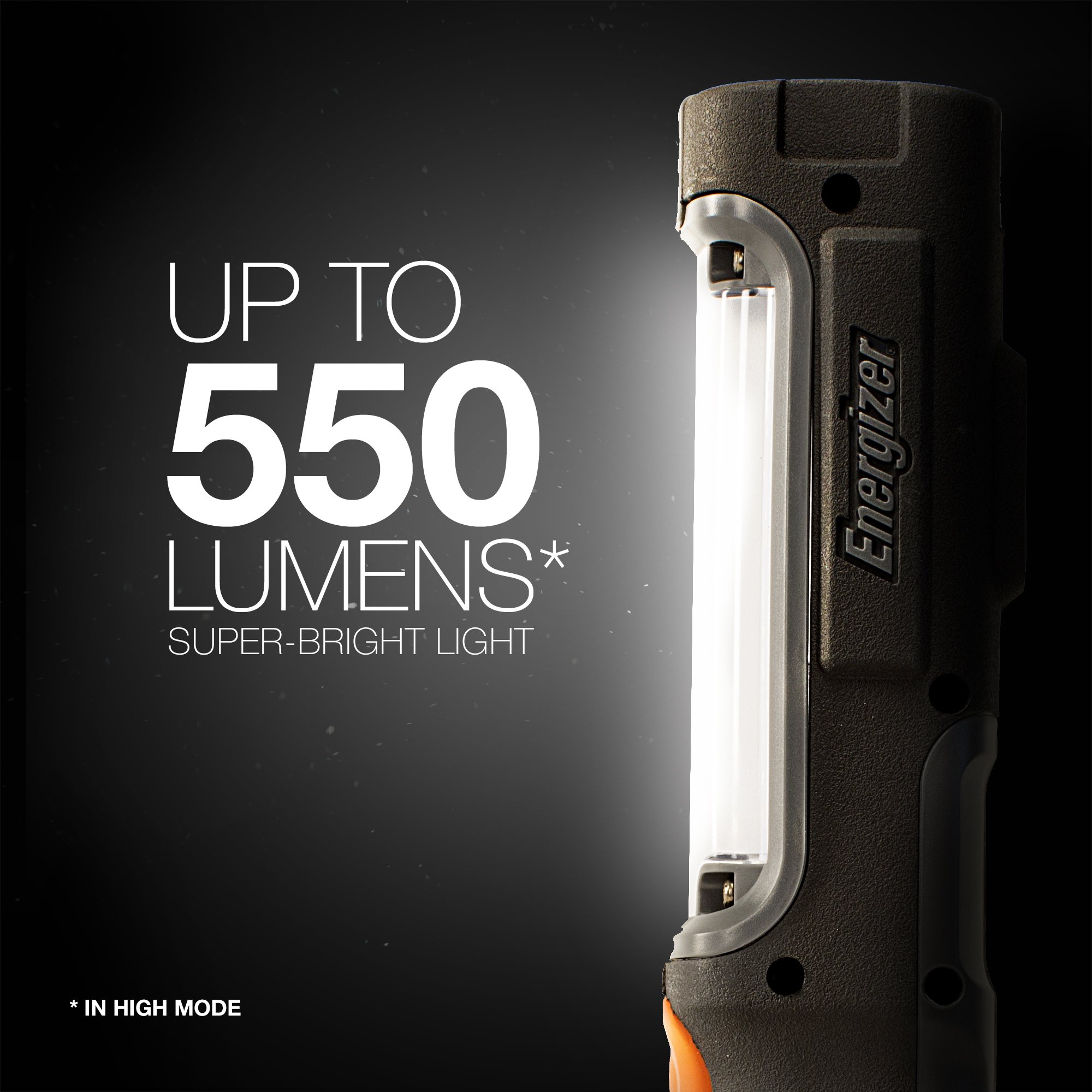 Energizer HC-550 LED Flashlight, Water Resistant LED Magnetic Work Light, Flash Light with AA Batteries Included, Pack of 1