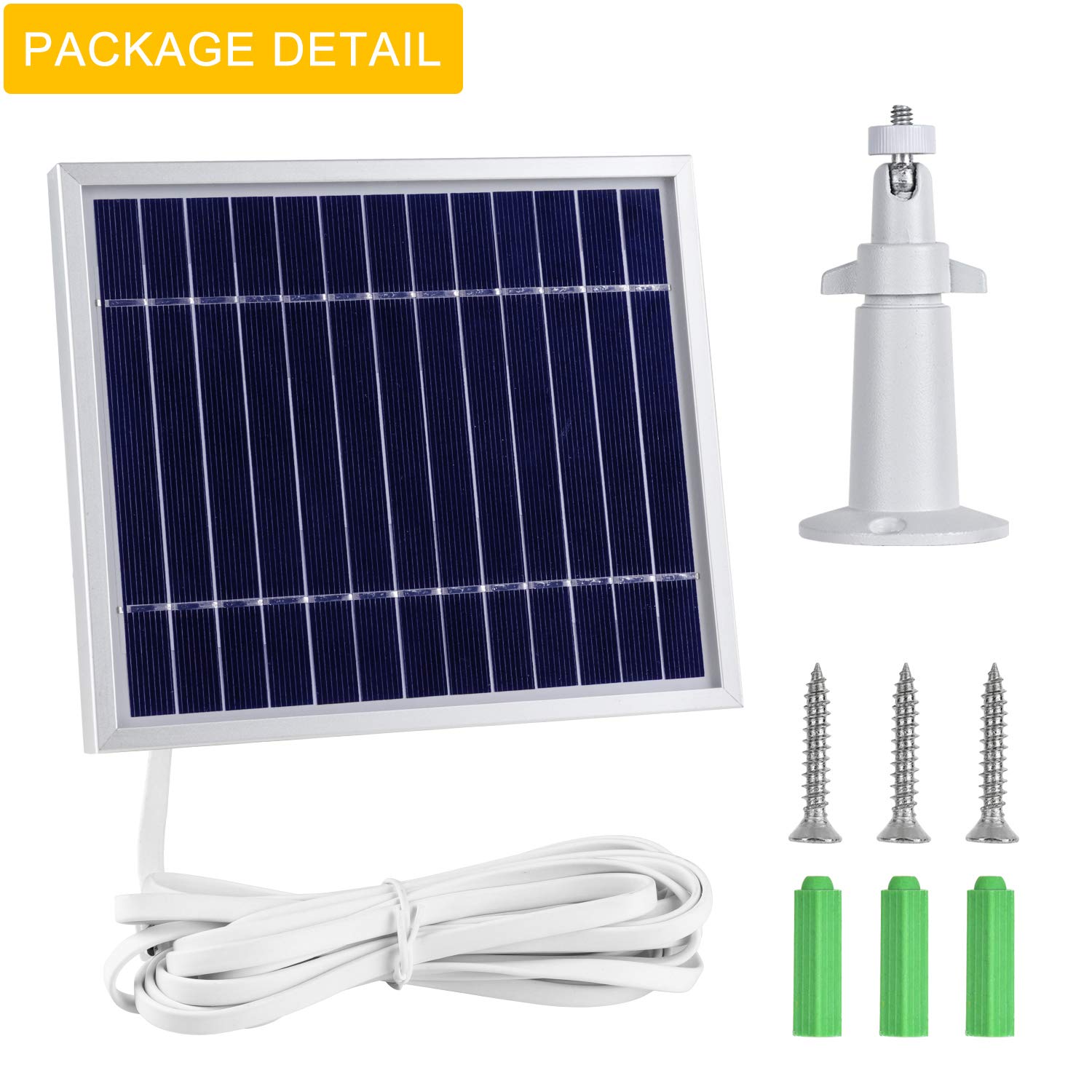iTODOS Solar Panel for SimpliSafe Outdoor Camera, 11.8Ft Outdoor Power Charging Cable and Adjustable Mount,Weatherproof Aluminum Alloy Material