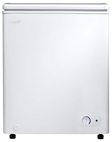 Danby DCF038A2WDB-3 3.8 Cu.Ft. Garage Ready Chest Freezer with Basket and Front-Mount Thermostat, Perfect for Dorm, Mud Room, Basement, Kitchen