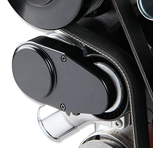 NEW HOLLEY BLACK MID-MOUNT COMPLETE ACCESSORY SYSTEM WITH SD7 A/C COMPRESSOR,ALTERNATOR,POWER STEERING PUMP,TENSIONER,BELT,CRANK DAMPER & PULLEYS,COMPATIBLE WITH GM LS ENGINES