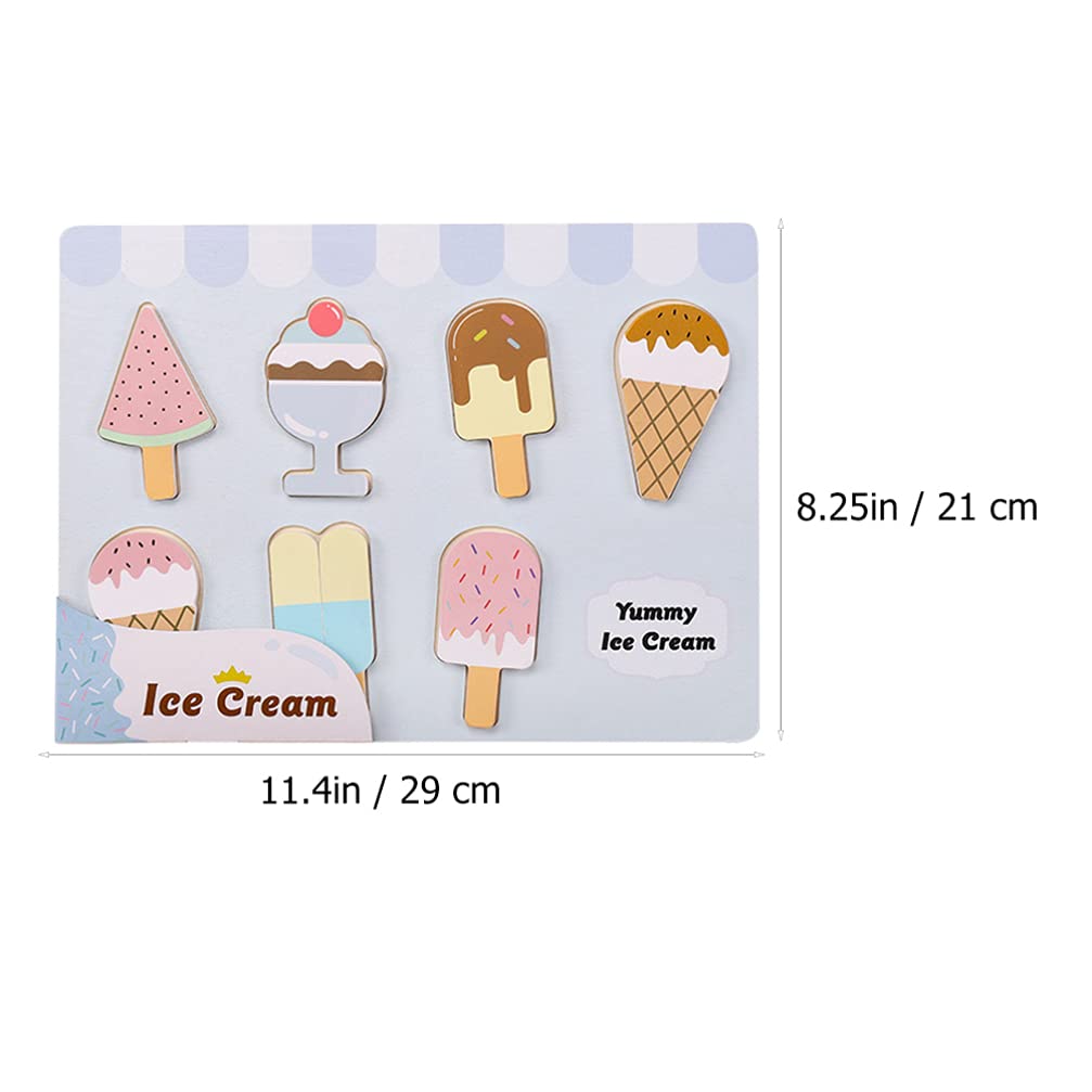 TOYANDONA Ice Cream Puzzles Wooden Educational Preschool Puzzles for Toddlers Kids Boys Girls Children Math Learning Set