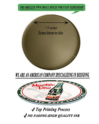 Mountain Dew Bottle 12" Round Metal Sign