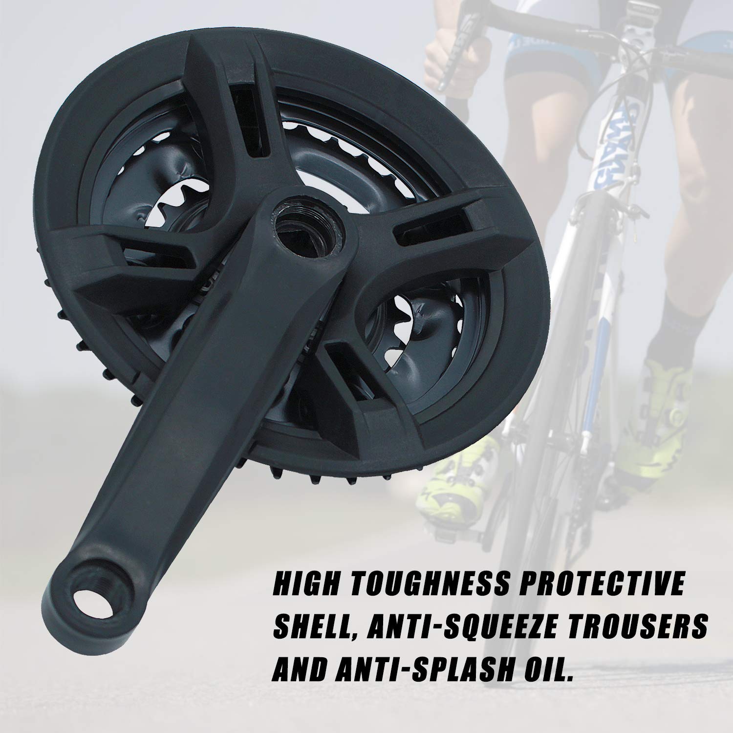 ColouredPeas Square Cone Mountain Crankset - 6/7/8 Speed 42T 34T 24T Universal Crank Set for Mountain Bikes, 170mm Crank Arm