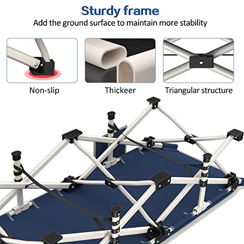 COLMERD Camping Cot with Comfortable Mattress Cots for Sleeping Heavy Duty Folding Cot Camping Bed Portable Include Carry Bag for Home Travel Adults Vacation Outdoor