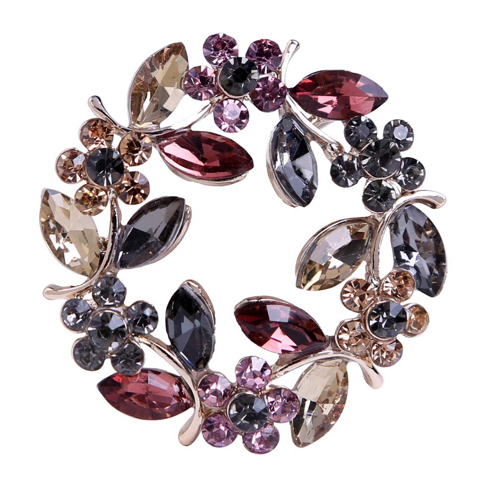 Colours Crystal Brooch Pins Rhinestone Brooches Jewelry Gift for Women Girls (Colour Brooch 2)