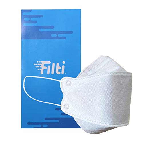 FILTI 10 Pack Disposable Respirator, MERV 16 Nanofiber Technology 6-Layer Filter Protection - Comfortable, Breathable|MADE IN USA - White