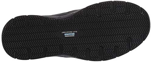 Skechers Men's Bronwood Food Service Shoe, Black Leather, 13